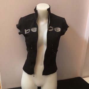 bebe | Tops | Vintage Bebe Zip Up Top Size Xs | Poshmark